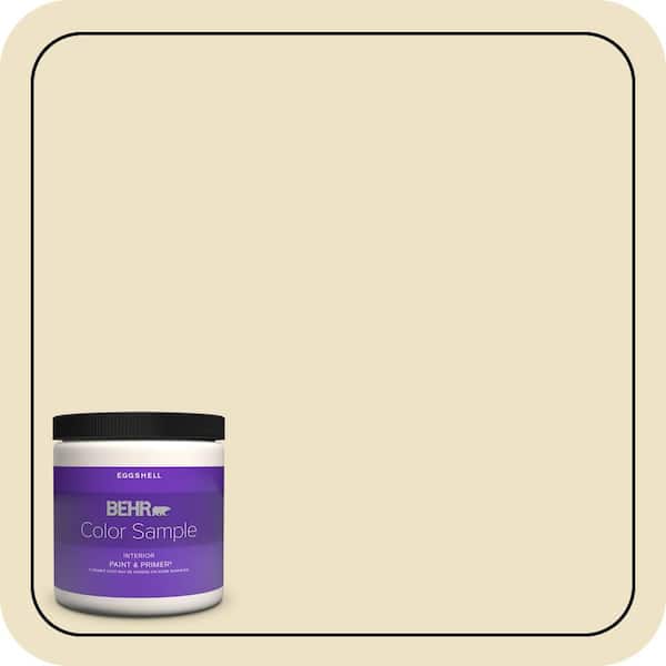 BEHR PREMIUM PLUS 8 oz. #370E-2 Cream Silk Eggshell Enamel Interior ...