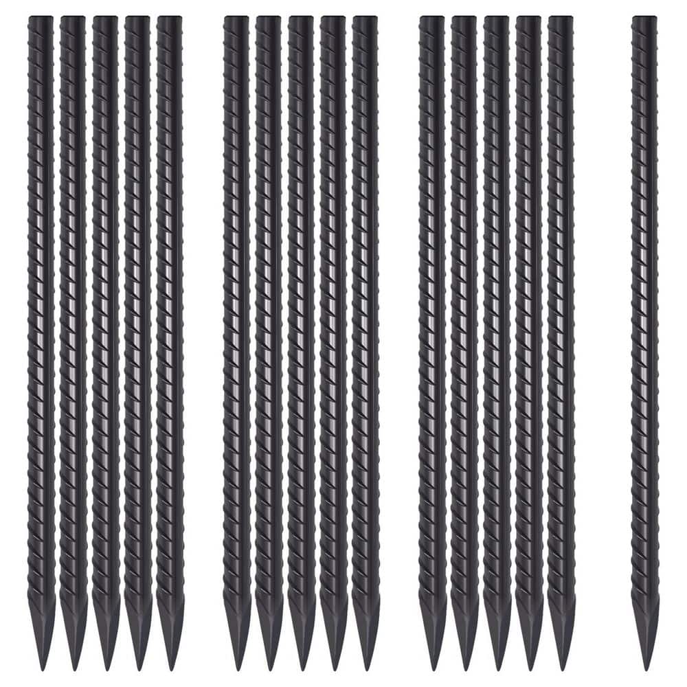 Afoxsos 1.33 ft Alloy Steel Stake 16-pack Heavy Duty Ground Anchors ...