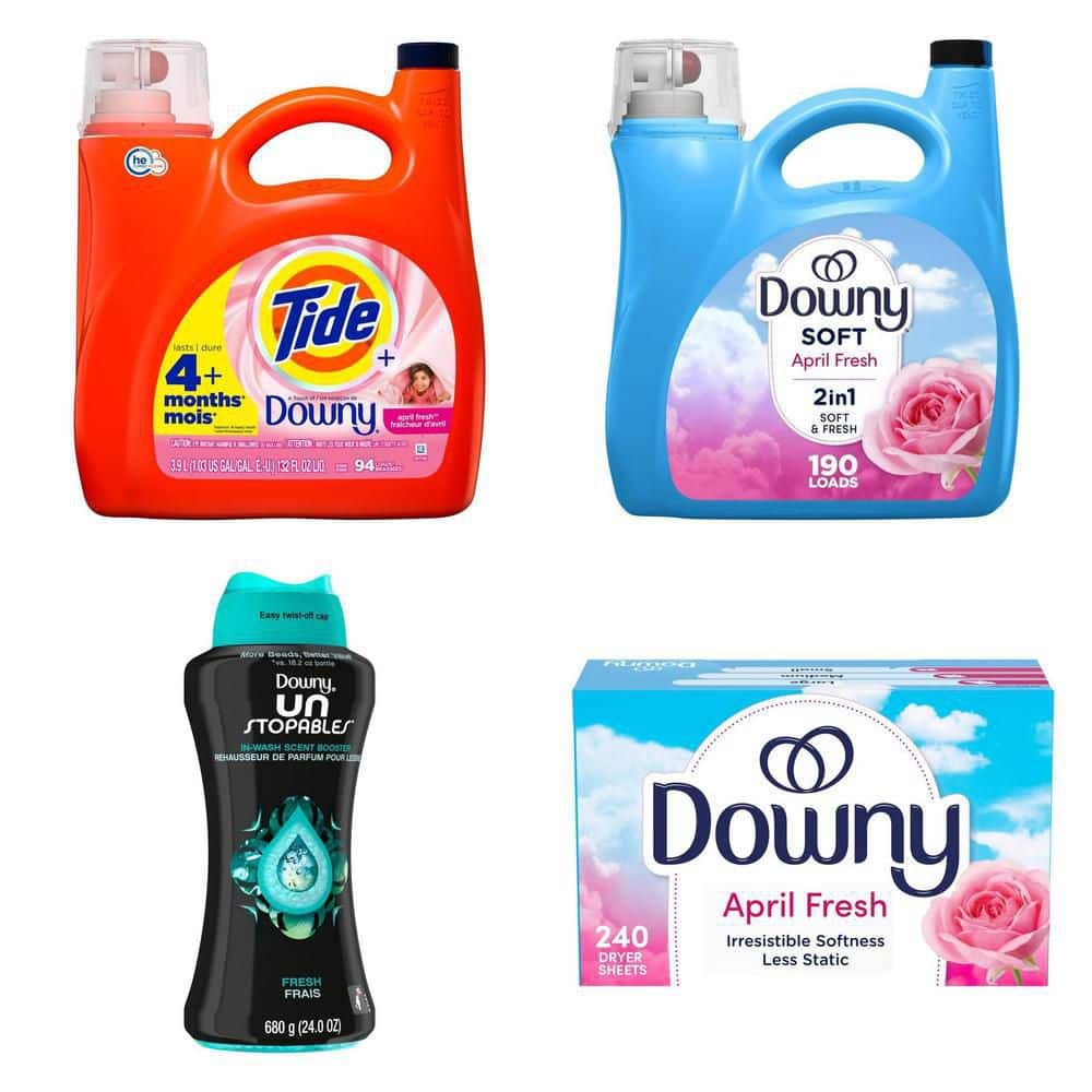 Downy Downy April Fresh Laundry Set: Detergent 132 fl oz, Softener 140 ...