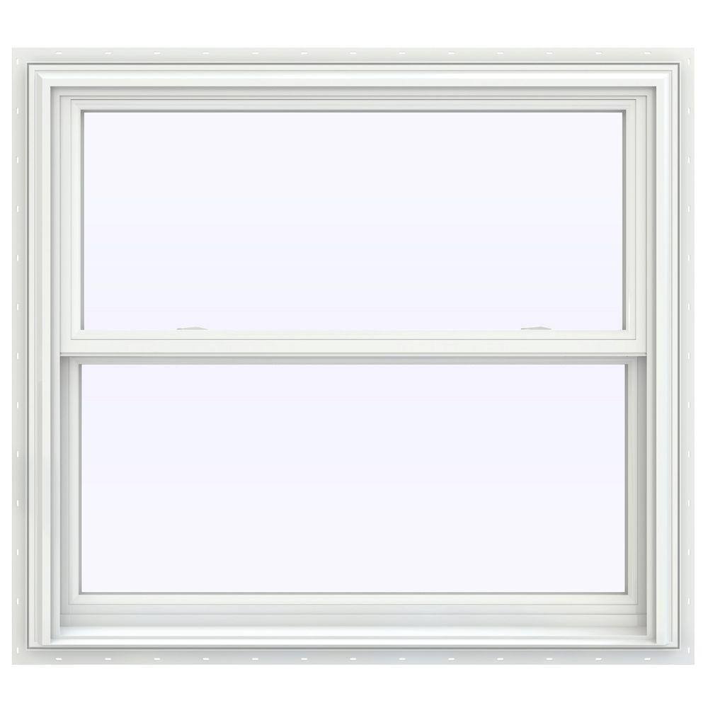 JELD WEN 39 5 In X 40 5 In V 2500 Series White Vinyl Double Hung jeld-wen-39-5-in-x-40-5-in-v-2500-series-white-vinyl-double-hung