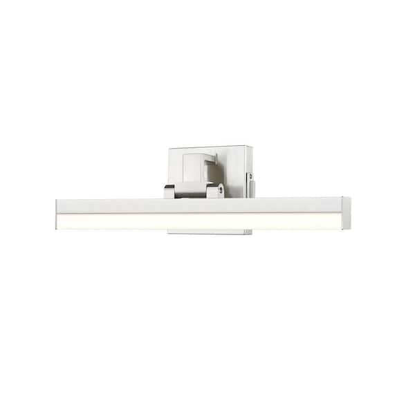 Liam 18 in. 2-Light Brushed Nickel Integrated LED Vanity Light with ...