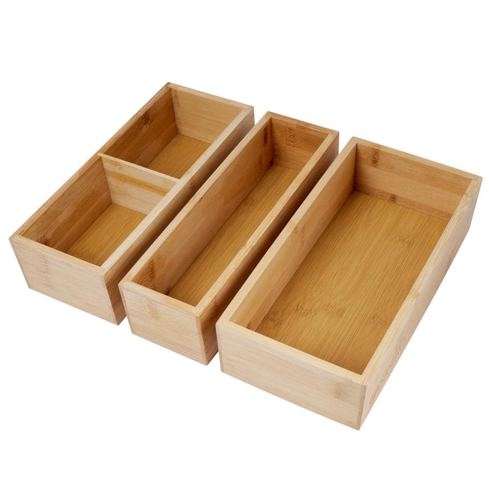 Kitchen Details Bamboo 3 Piece Draw Organizer Set 15241 - The Home Depot