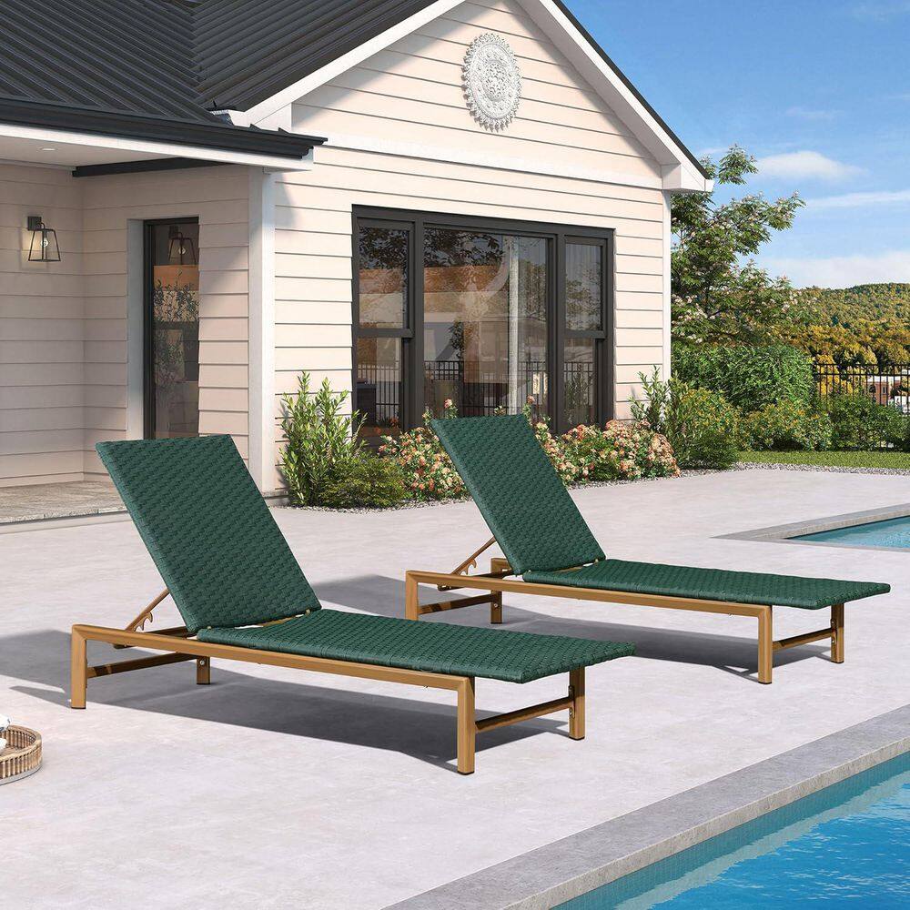 PURPLE LEAF Patio Chaise Lounge Chair Set of 2 Outdoor Adjustable ...