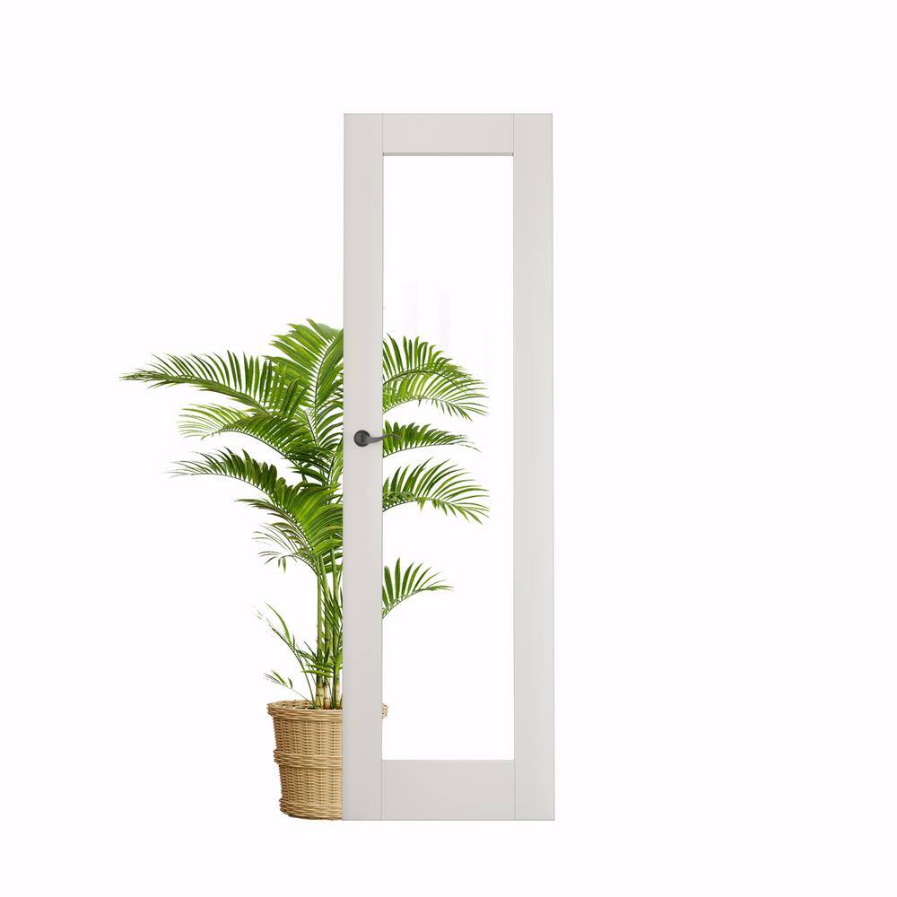 ARK DESIGN 24 in. W. x 80 in. 1-Lite Clear Glass Right-Handed White ...