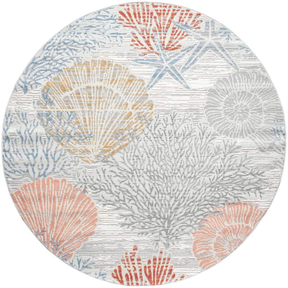 Nourison Pompeii Multicolor 8 ft. x 8 ft. Nature-inspired Contemporary ...