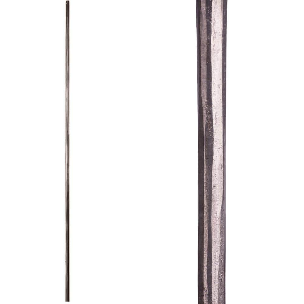 HOUSE OF FORGINGS Tuscan Round Hammered 44 in. x 0.5625 in. Satin Clear ...