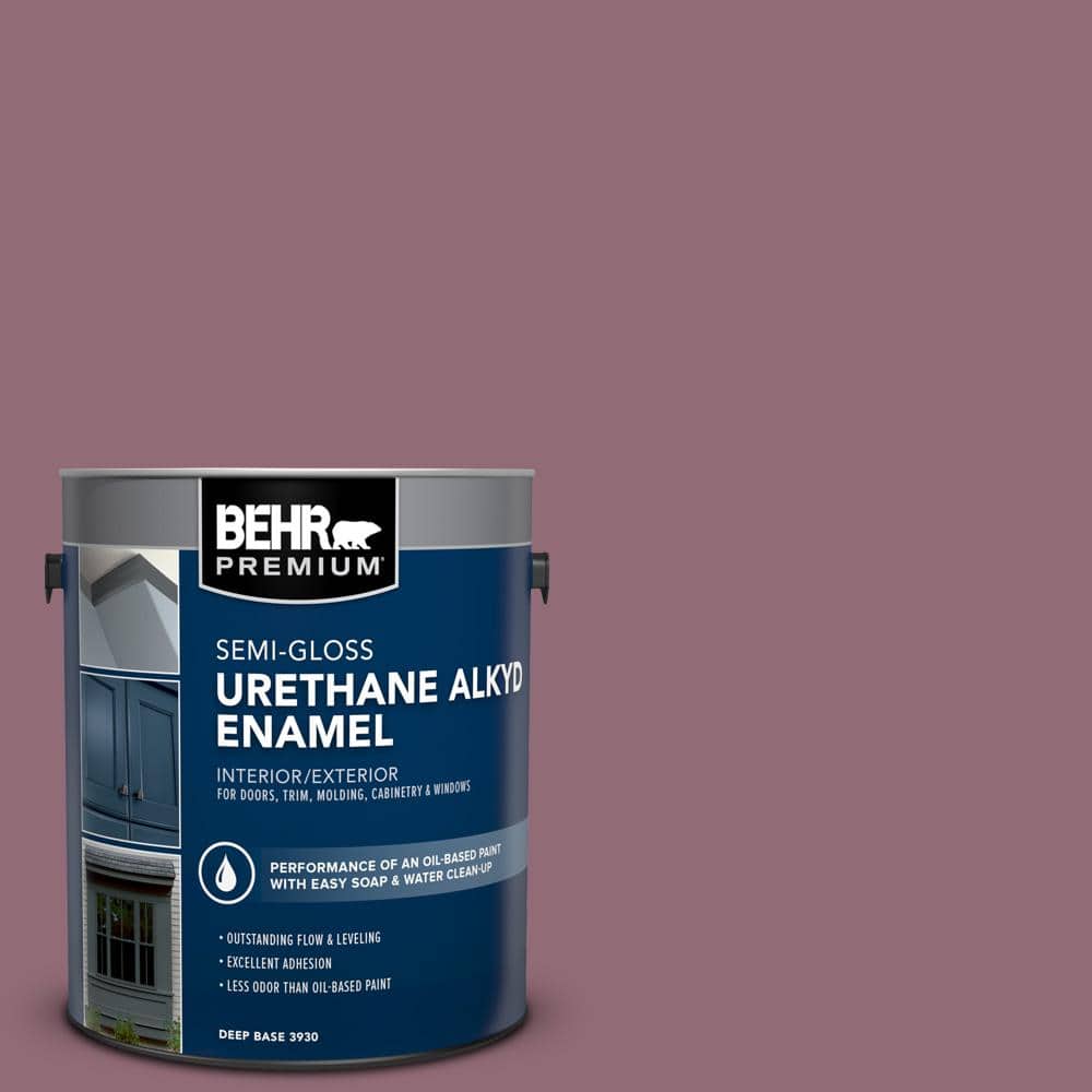 BEHR PREMIUM 1 gal. #S120-6 Full Glass Urethane Alkyd Semi-Gloss Enamel ...