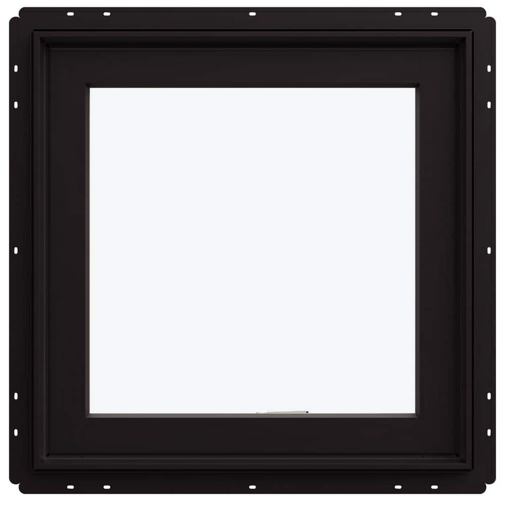 JELD-WEN 24 in. x 24 in. W-5500 Left-Hand Casement Wood Clad Window ...