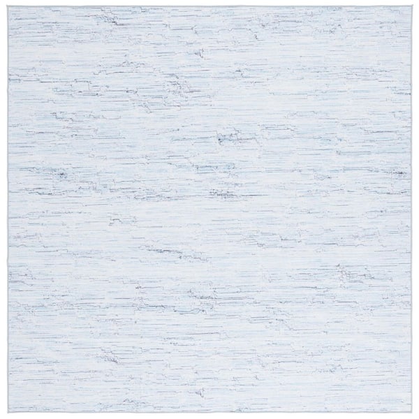 SAFAVIEH Malibu Gray/Turquoise 6 ft. x 6 ft. Machine Washable Faded ...