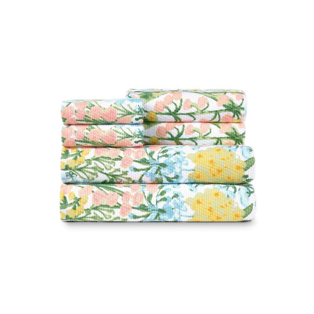 Caro Home 6-Piece Wild Blooms Cotton Bath Towel Set 6PC3631T311300 ...