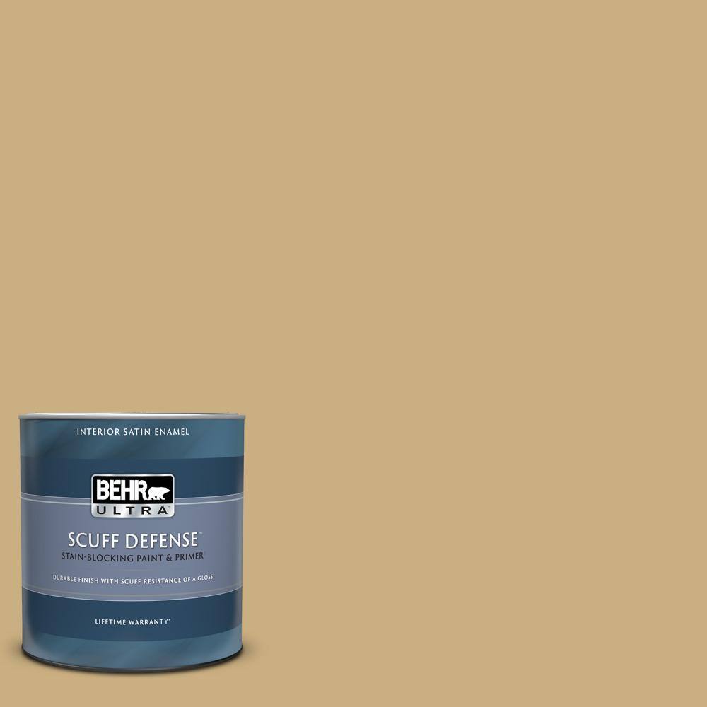 BEHR ULTRA 1 qt. #S310-4 Perennial Gold Extra Durable Satin Enamel ...