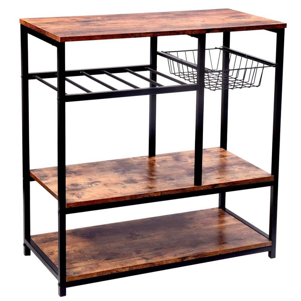 Kitchen Baker's Rack Rolling Storage Shelf Stand Organizer Workstation ...