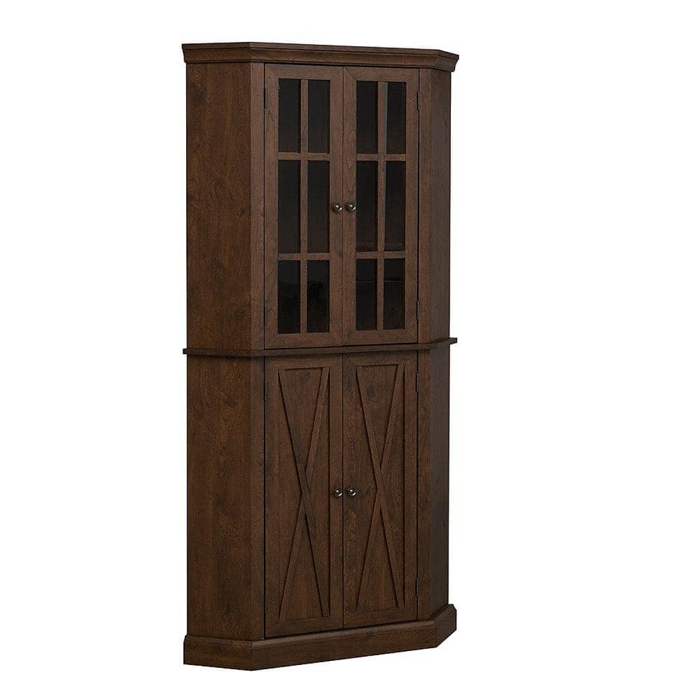 Home Source Industries Home Source Enclosed Mahogany Corner Cabinet ...