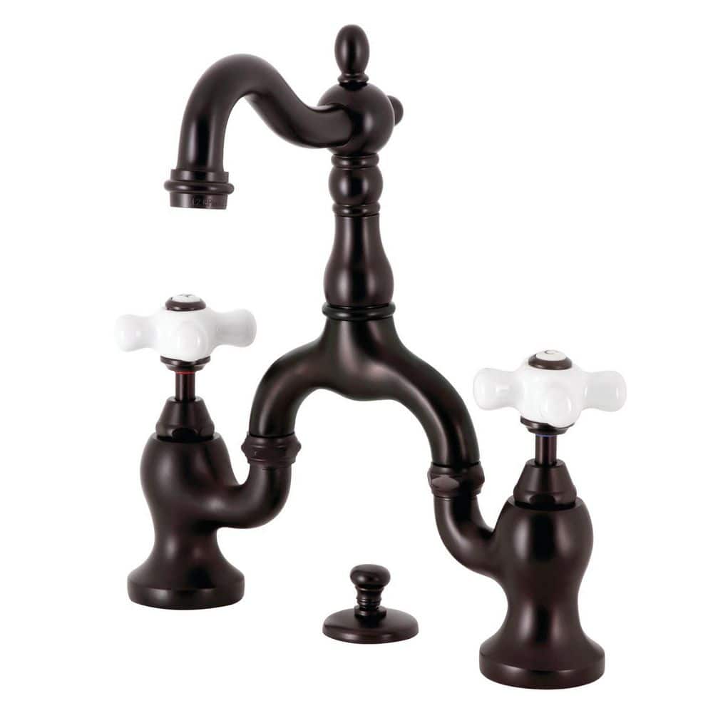 Kingston Brass English Country 2-Handle 8 in. Bridge Bathroom Faucets ...