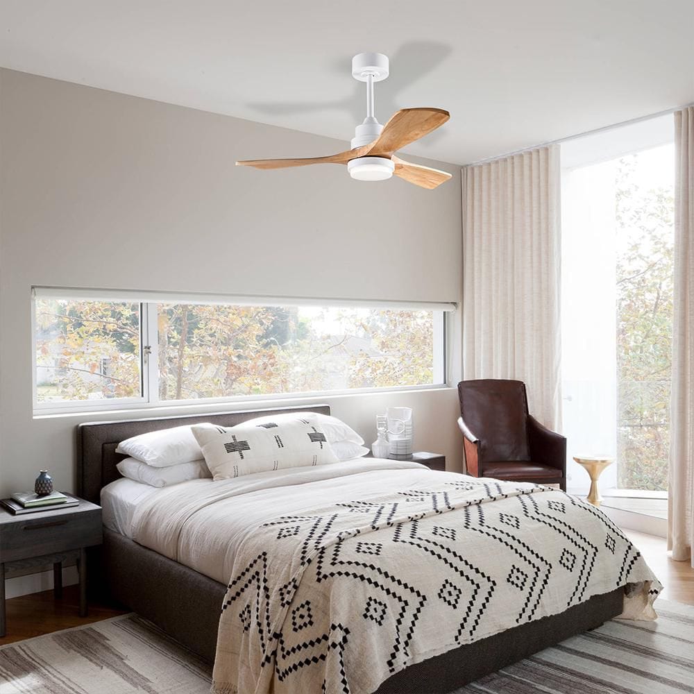 Shinevoy 42 in. Indoor White Downrod Mount Ceiling Fan with Light ...
