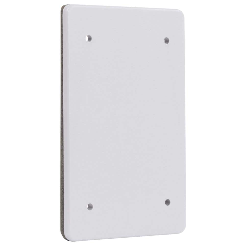 Commercial Electric 1-Gang Blank Non-Metallic Weatherproof Cover, White ...