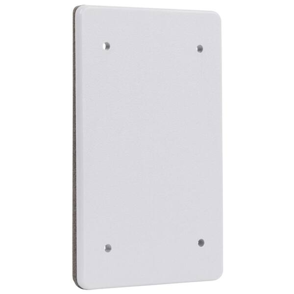 Commercial Electric 1-Gang Blank Non-Metallic Weatherproof Cover, White ...