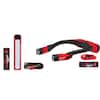 Milwaukee 400 Lumens LED REDLITHIUM Rechargeable Neck Light and 445 Lumens LED REDLITHIUM USB ...