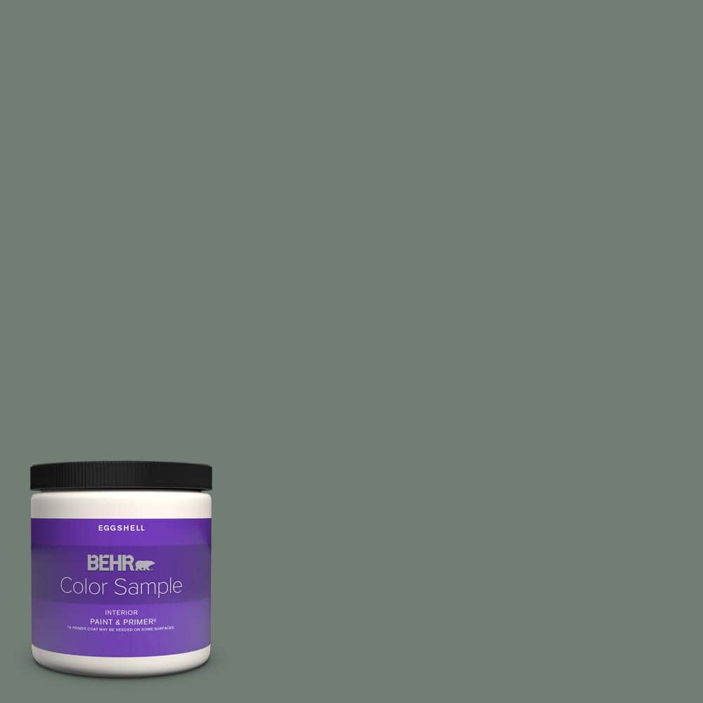 BEHR PREMIUM PLUS 8 oz. #N420-5 Boreal Eggshell Enamel Interior Paint ...