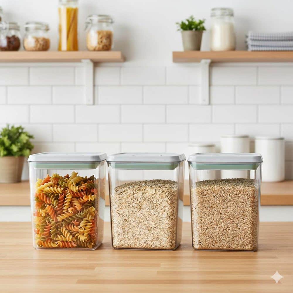 3-Stackable Clear 1-Button Opening BPA-Free Food Storage Containers ...