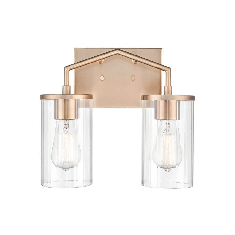 Millennium Lighting Beverlly 13 in. 2-Light Modern Gold Vanity Light ...