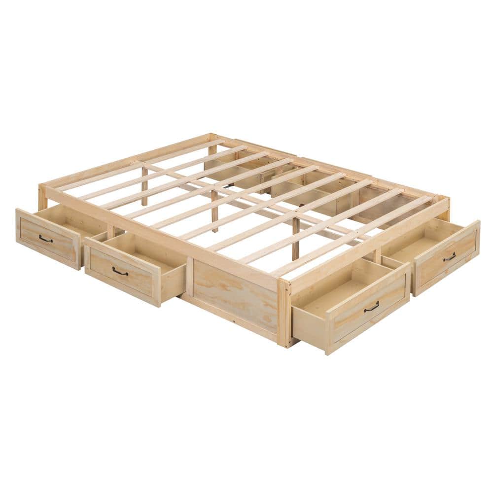 Harper & Bright Designs Antique Natural (Yellow) Wood Frame Full Size ...