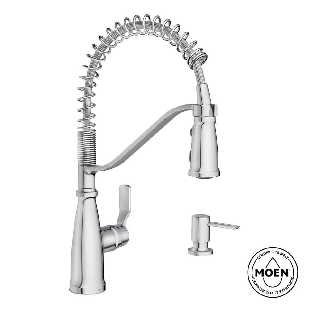MOEN Nolia Single-Handle Pre-Rinse Spring Pulldown Sprayer Kitchen ...