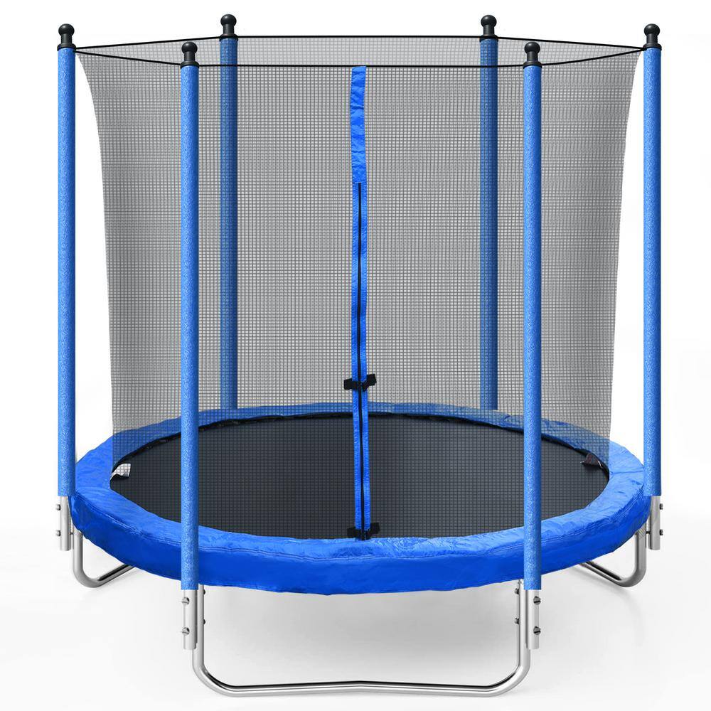 Sudzendf 8 ft. Blue Steel Trampoline with Enclosures TOUTD1229 - The ...