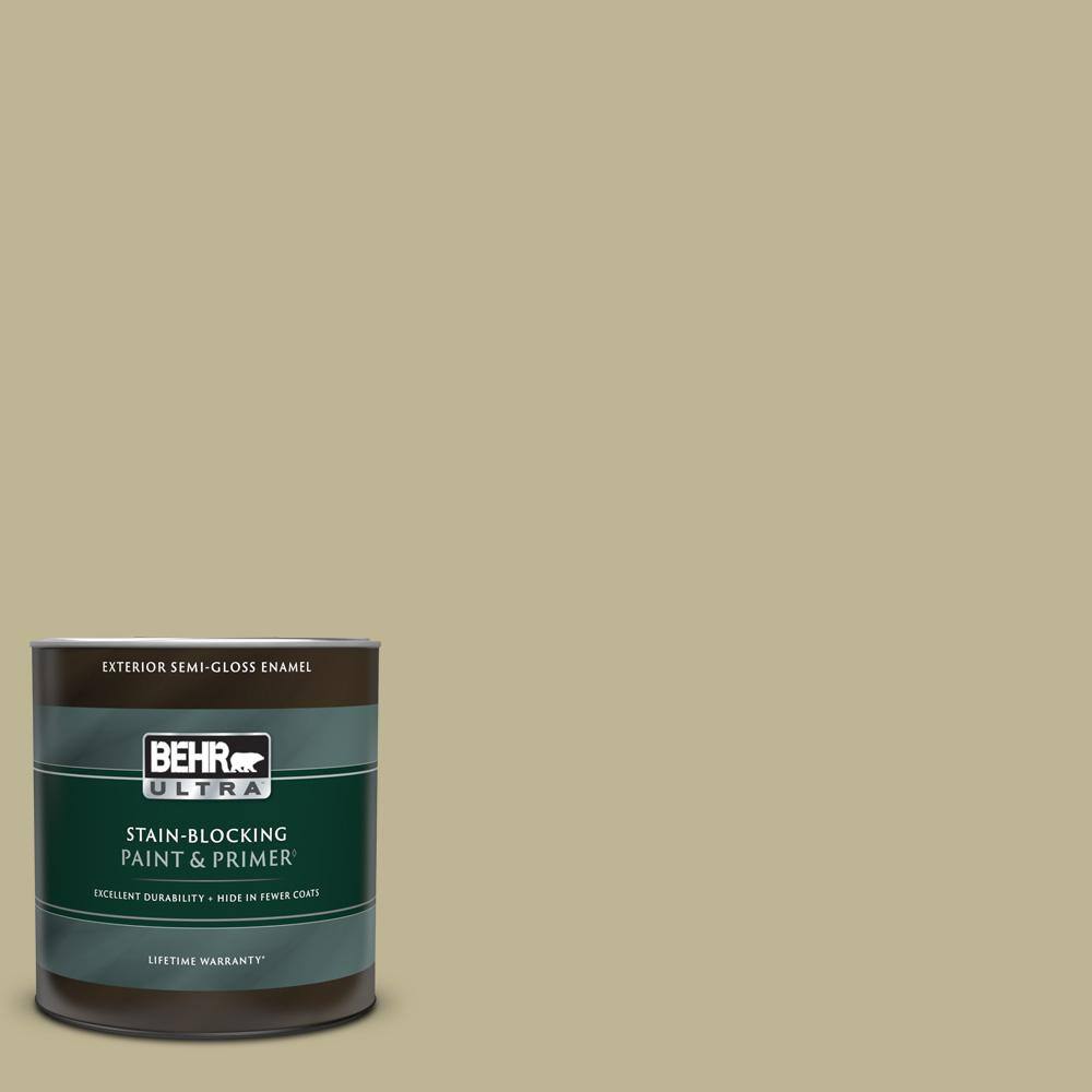 BEHR ULTRA 1 qt. #MQ6-30 Bamboo Shoot Semi-Gloss Enamel Exterior Paint ...