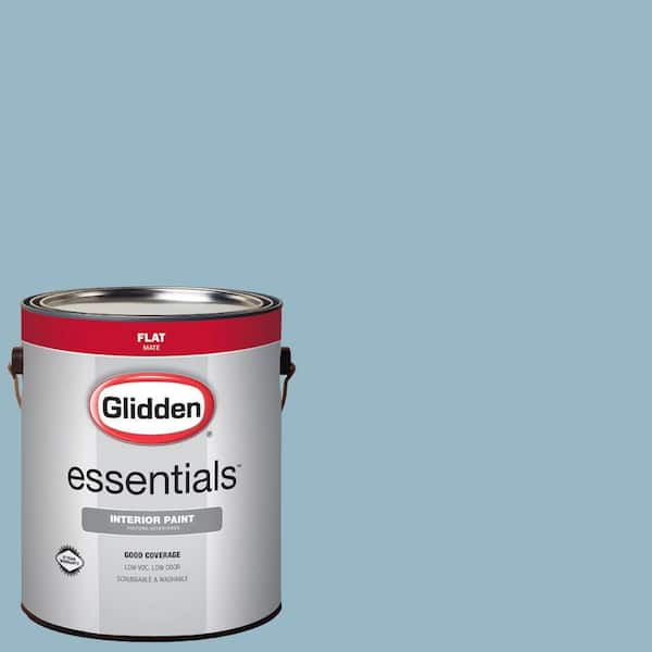 Glidden Essentials 1 gal. #HDGB50 Soft Rococo Blue Flat Interior Paint ...