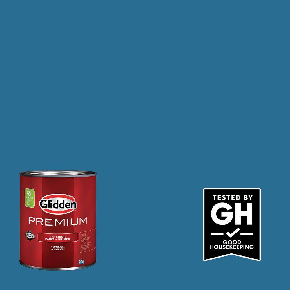 Glidden Premium 1 qt. PPG1158-6 Blue Oasis Semi-Gloss Interior Latex ...