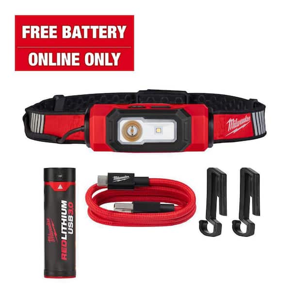 Milwaukee 600 Lumens LED REDLITHIUM USB 360-Degree Visibility Hard Hat ...