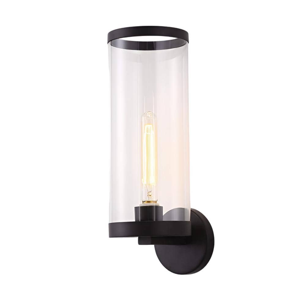 Decomust Kaiton 5.5 in. 1-Light Matte Black Modern Industrial Wall ...