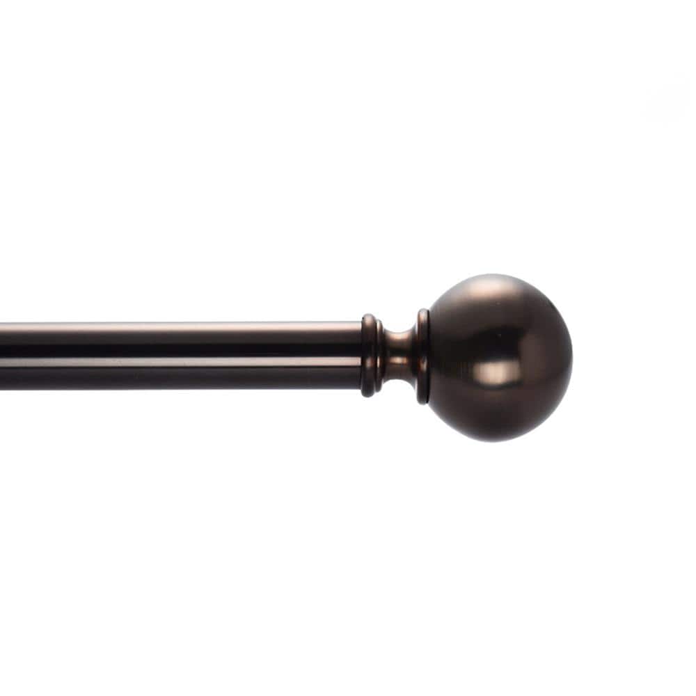 Lumi 72 in. - 144 in. Adjustable Single Curtain Rod 1 in. Dia. in Oil ...