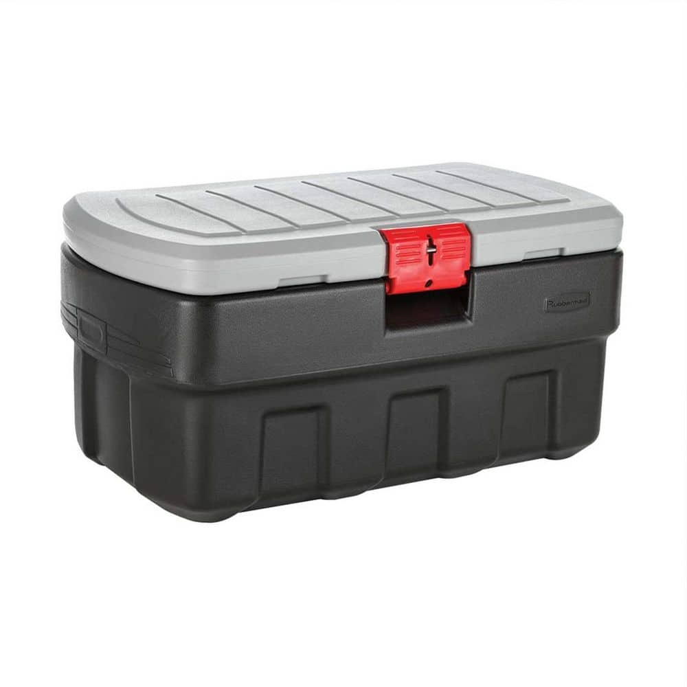 Rubbermaid 35 Gal. Action Packer Lockable Latch Storage Box Tote Single ...