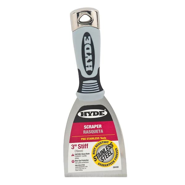 Hyde 3 in. Pro Stainless Stiff Scraper Hammer Head 204832 - The Home Depot