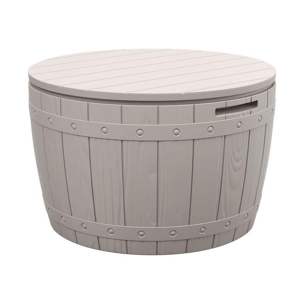 33 Gal. Polypropylene 3-in-1 Deck Box, Durable Outdoor Storage Table ...
