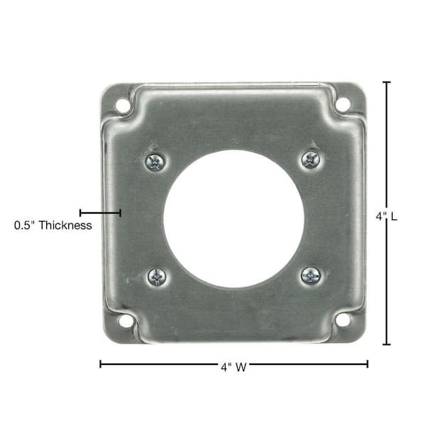 Steel City 1/2 in. Raised 4in. Square Cover For 30 or 50 Amp Receptacle ...