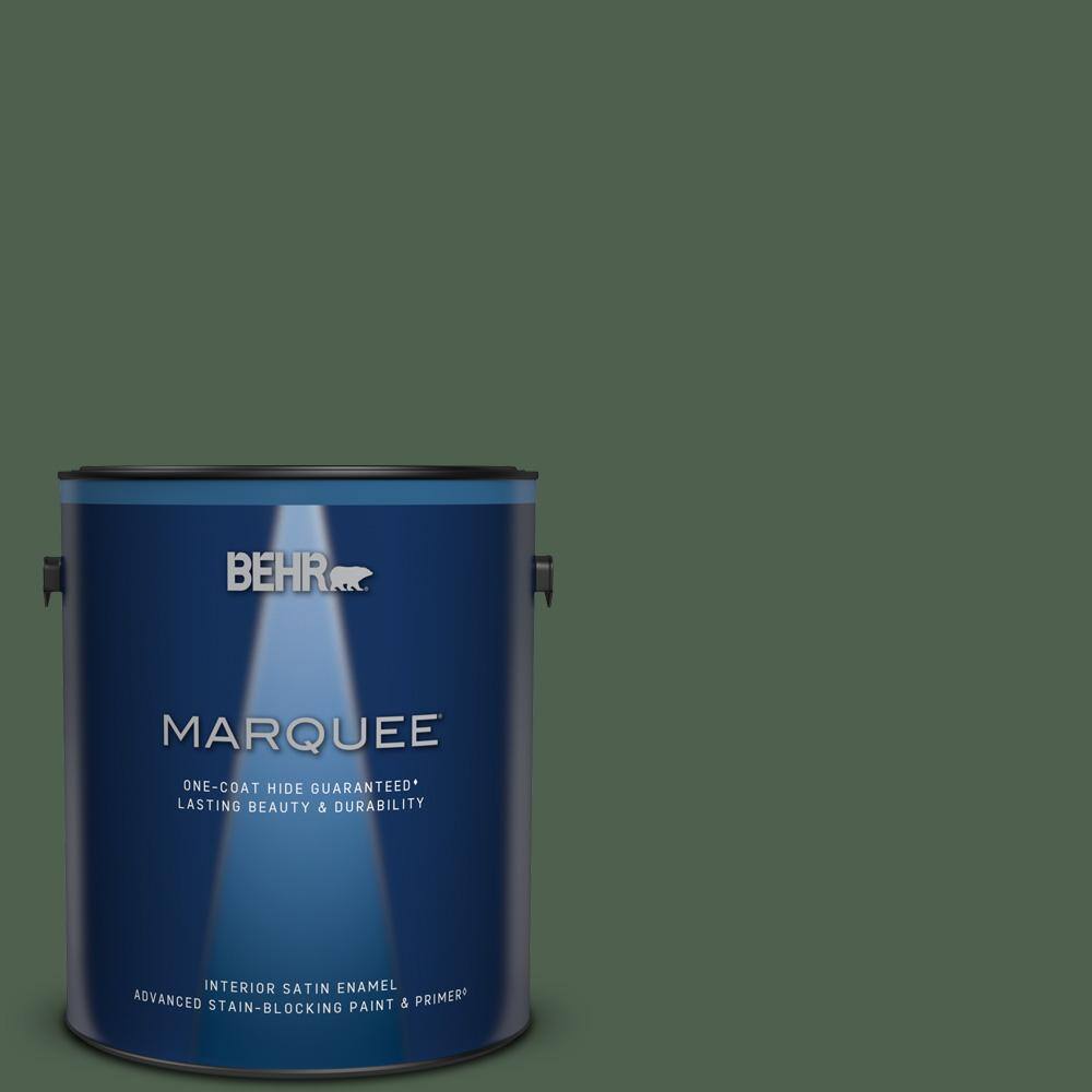 BEHR MARQUEE 1 gal. #450F-7 Hampton Green Satin Enamel Interior Paint ...