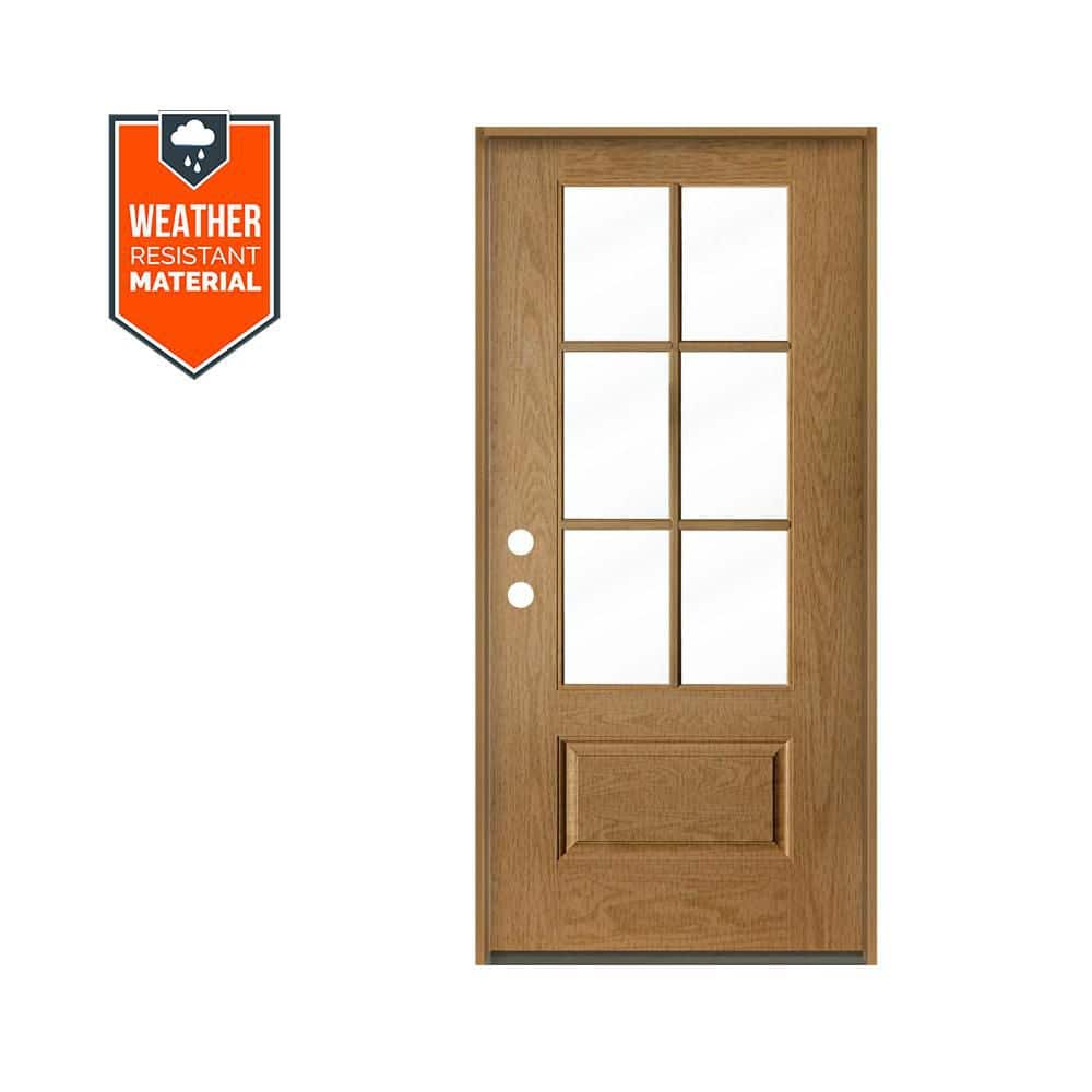 Krosswood Doors 36 in. x 79 in. Clear Glass Window Right-Hand/Inswing ...