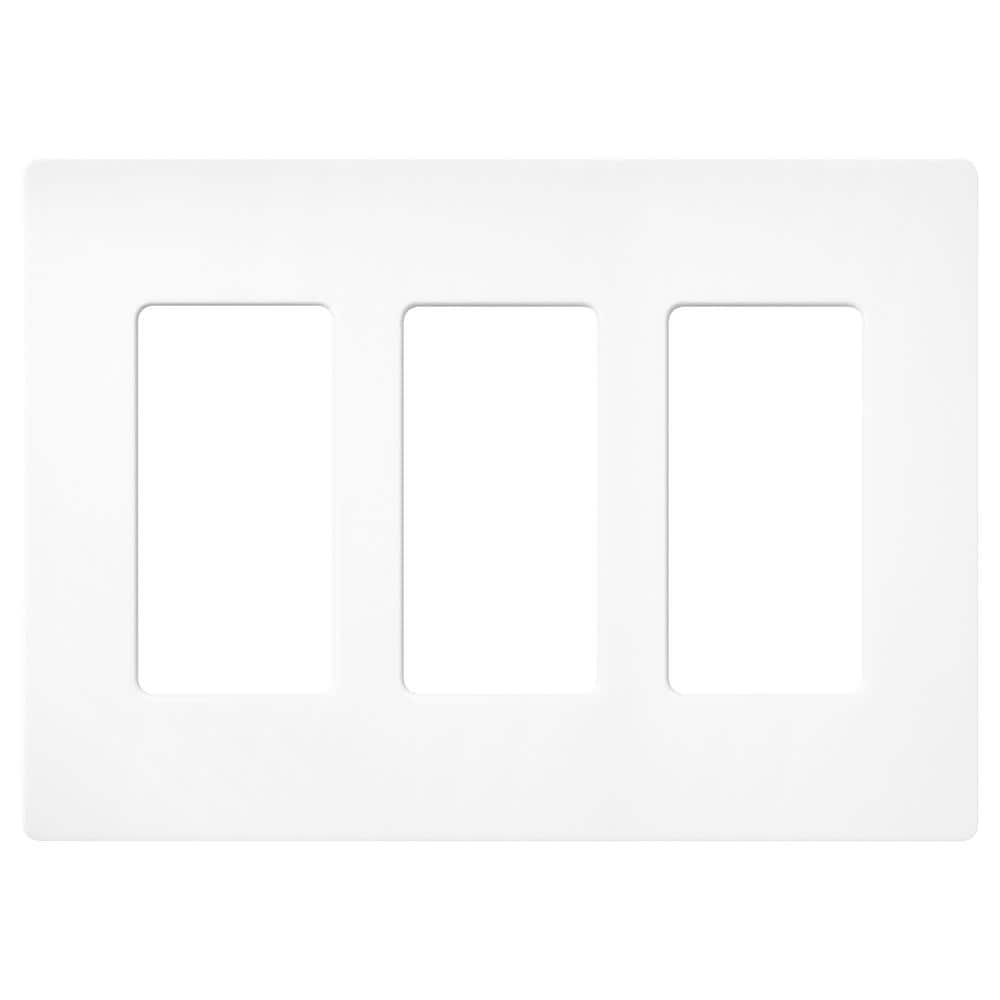Lutron Claro 3 Gang Wall Plate for Decorator/Rocker Switches, Satin ...