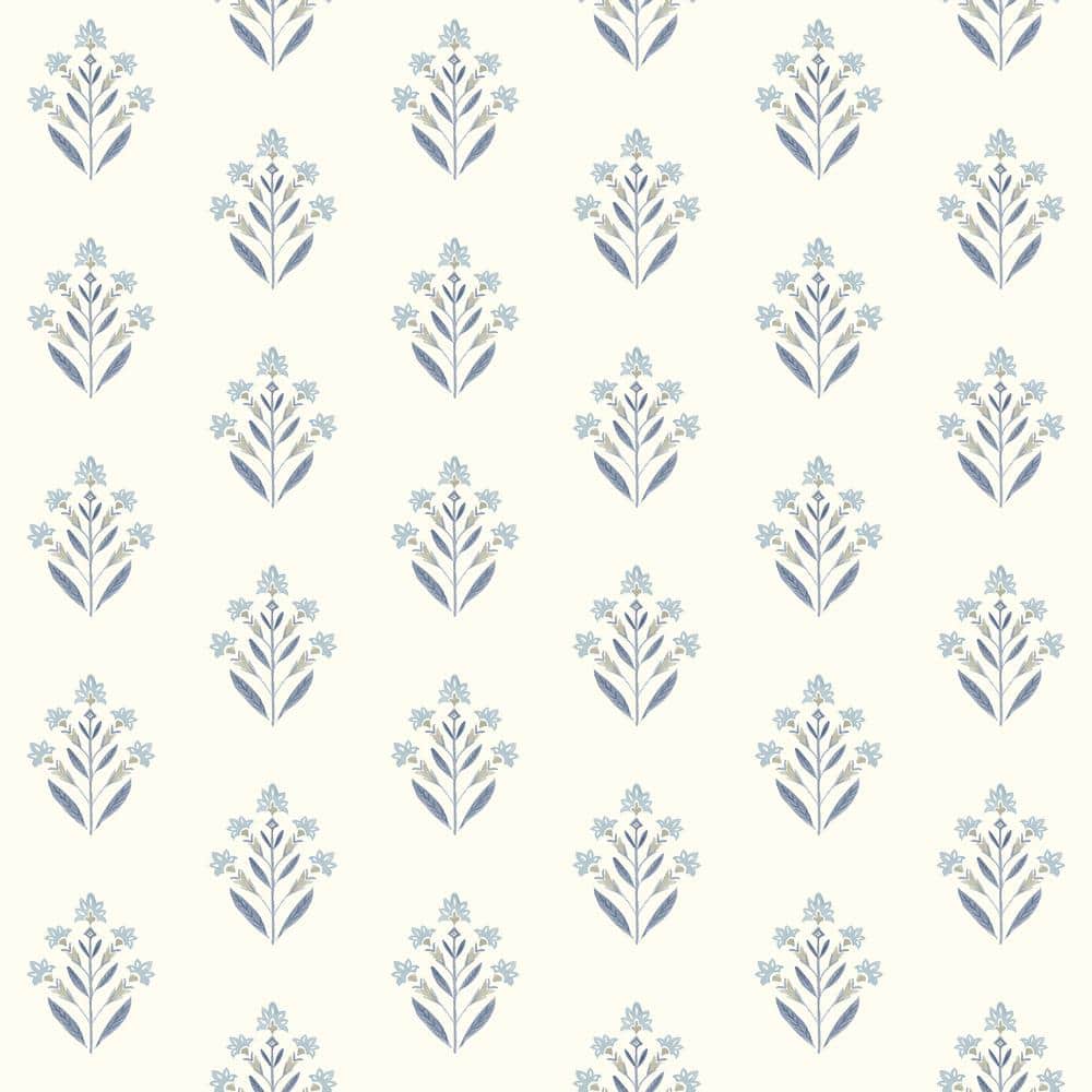 Chesapeake Kova Floral Crest Blue Prepasted Non Woven Wallpaper 3125 ...