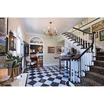 12x12 - Black - Marble Tile - Natural Stone Tile - The Home Depot