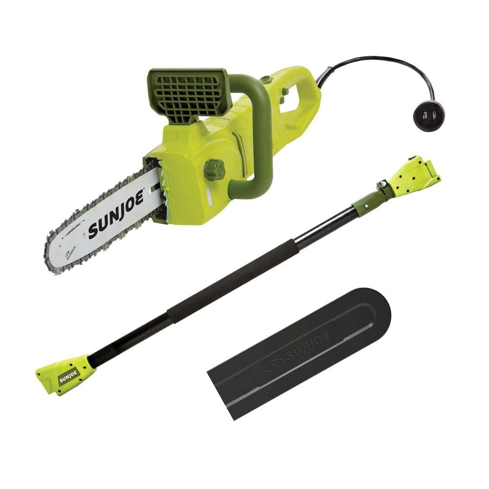 Sun Joe SWJ807E 2-in-1 10 in. 8 amp Electric Convertible Pole Chainsaw ...