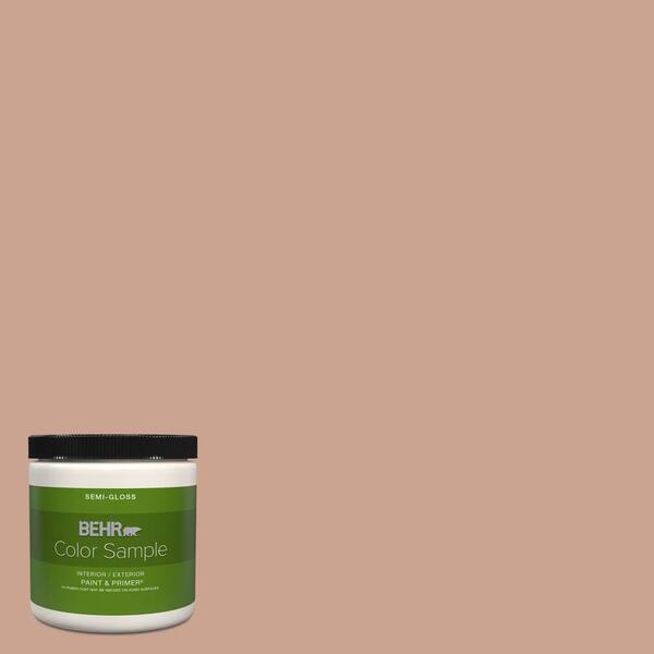 BEHR PREMIUM PLUS 8 oz. #220F-4 Sombrero Tan Semi-Gloss Interior ...