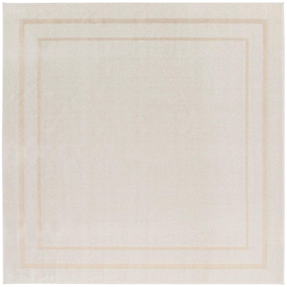 Nourison Essentials Ivory Gold 5 ft. x 5 ft. Solid Contemporary Square ...