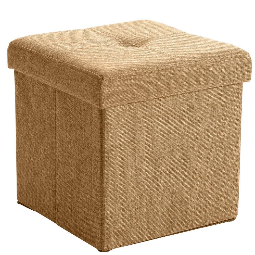 SIMPLIFY Camel Linen Look Single Folding Ottoman F-0636-CAMEL - The ...