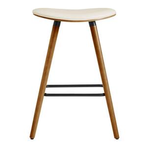 Armen Living Piper 26 in. Counter Height Backless Bar Stool in Cream ...
