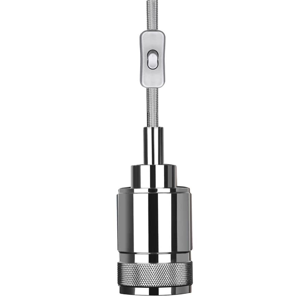 Feit Electric 60-Watt 1-Light Socket Chrome Industrial Style Pendant ...