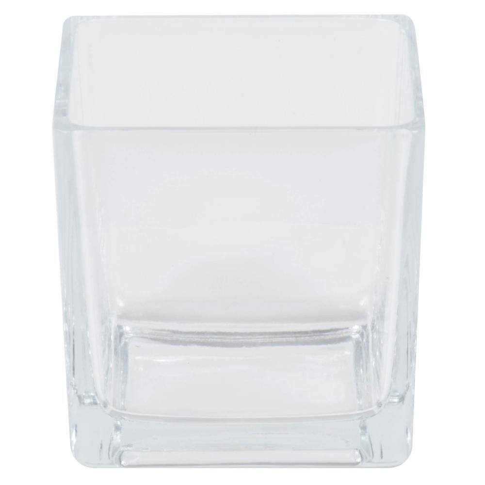 Vickerman 4 in. Clear Cube Glass Vase, 4-Pieces per set LG184601 - The ...